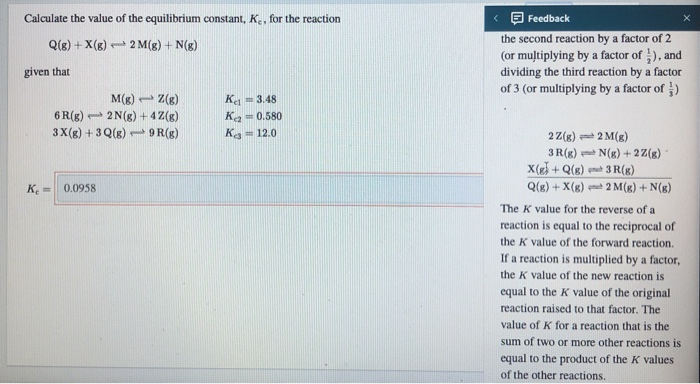 Solved Calculate The Value Of The Equilibrium Constant K