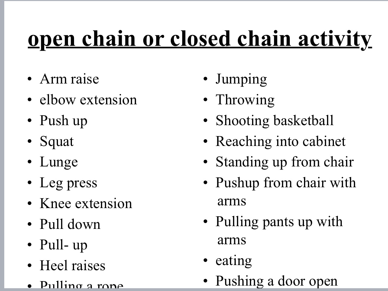 Solved Determine if each of the listed activities is an open | Chegg.com