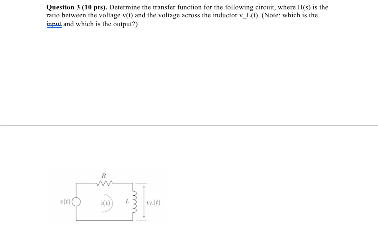 Solved Question 3 10 ﻿pts ﻿determine The Transfer
