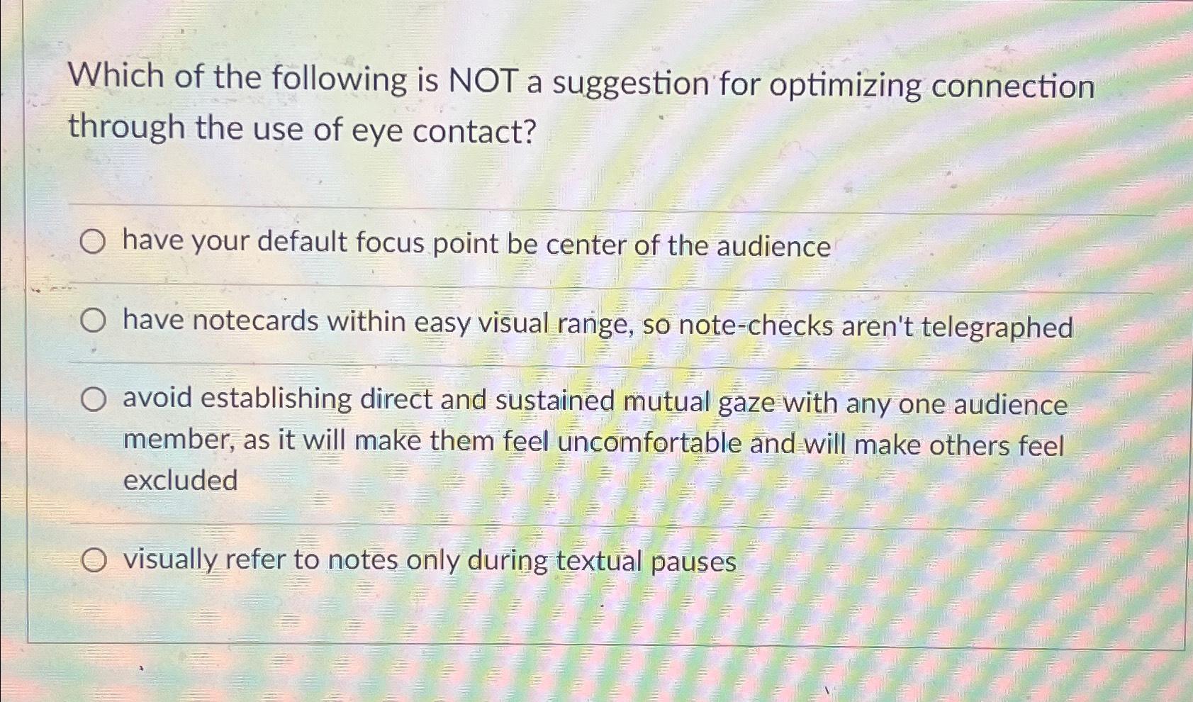 Solved Which of the following is NOT a suggestion for | Chegg.com