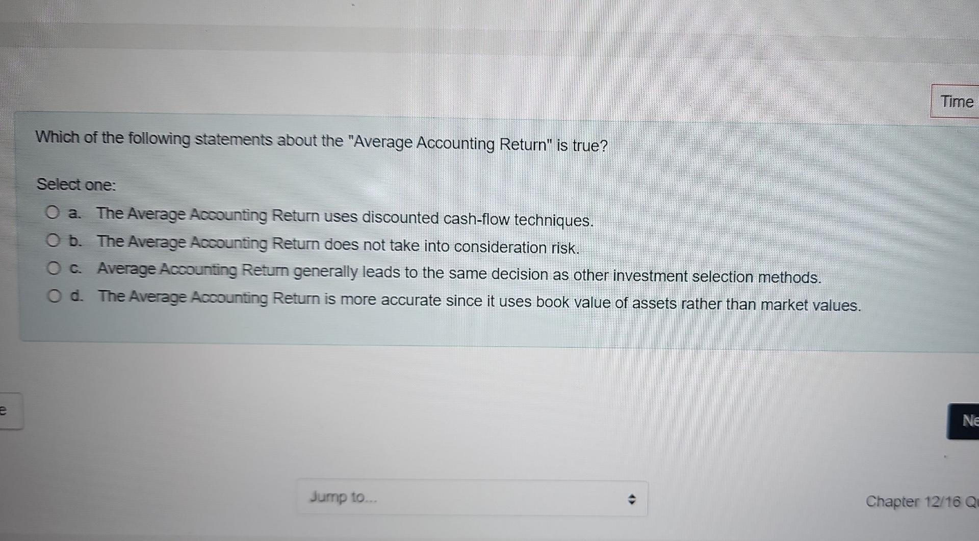 Solved Time Which of the following statements about the | Chegg.com