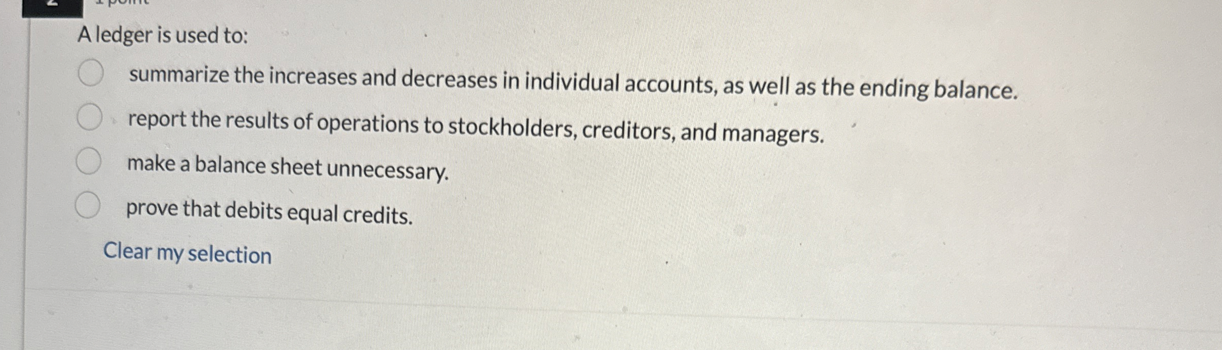 Solved A ledger is used to:summarize the increases and | Chegg.com