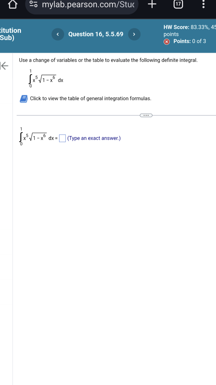 Solved Use the substitution u=6x2+x to evaluate the | Chegg.com