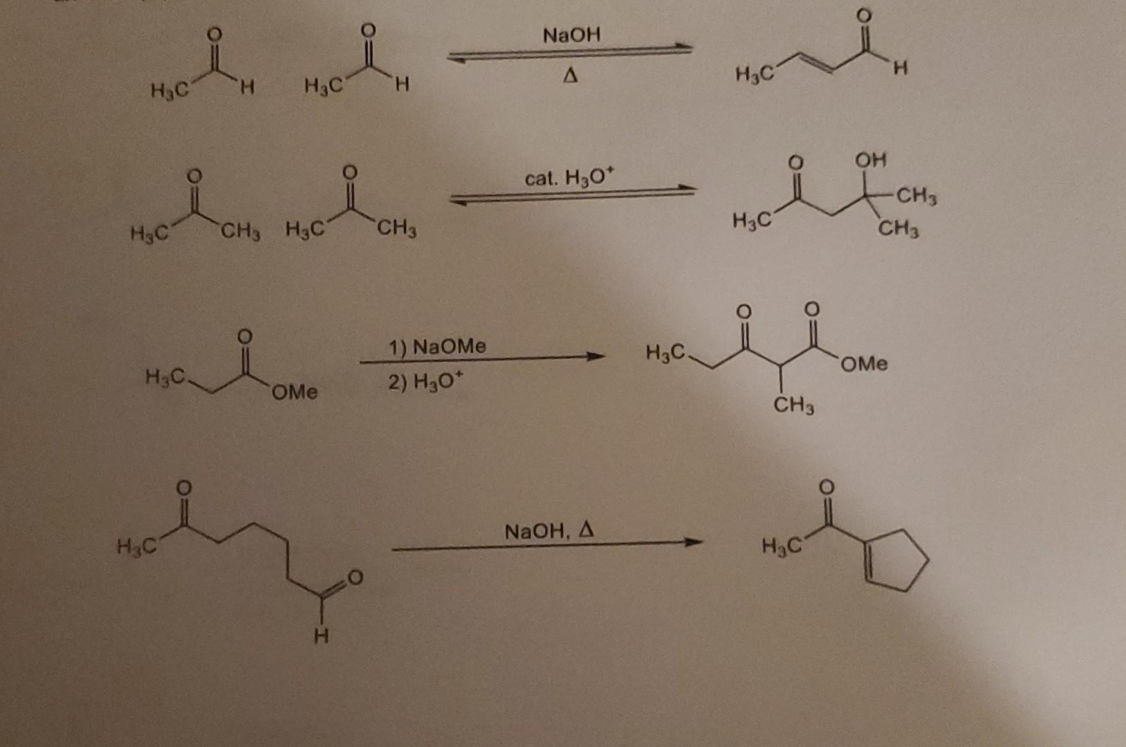 Solved 1) NaOMe 2) H3O+ NaOH,Δ | Chegg.com