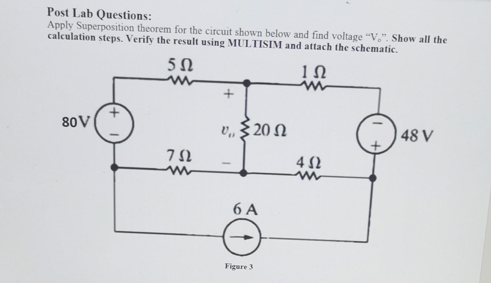 Solved Post Lab Questions Apply Superposition Theorem For