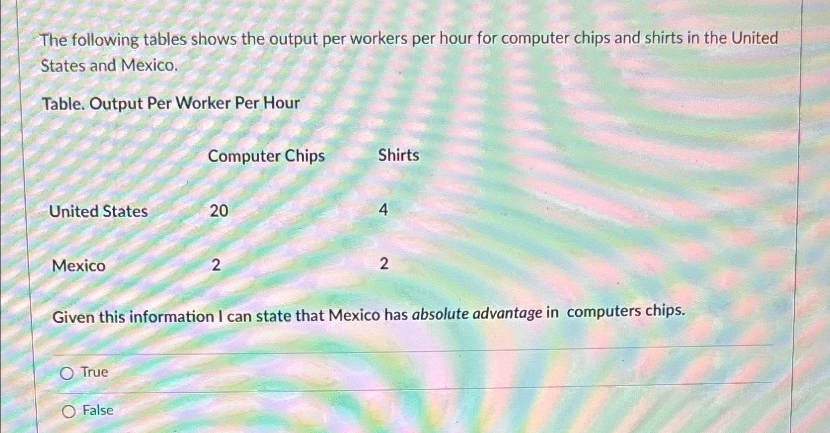 Solved The following tables shows the output per workers per | Chegg.com