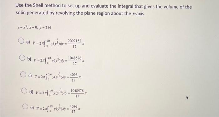 Solved Use the Shell method to set up and evaluate the | Chegg.com