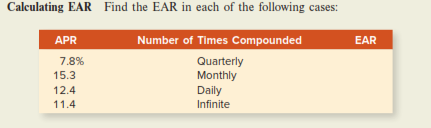 Solved PCalculating EAR Find the EAR in each of the | Chegg.com