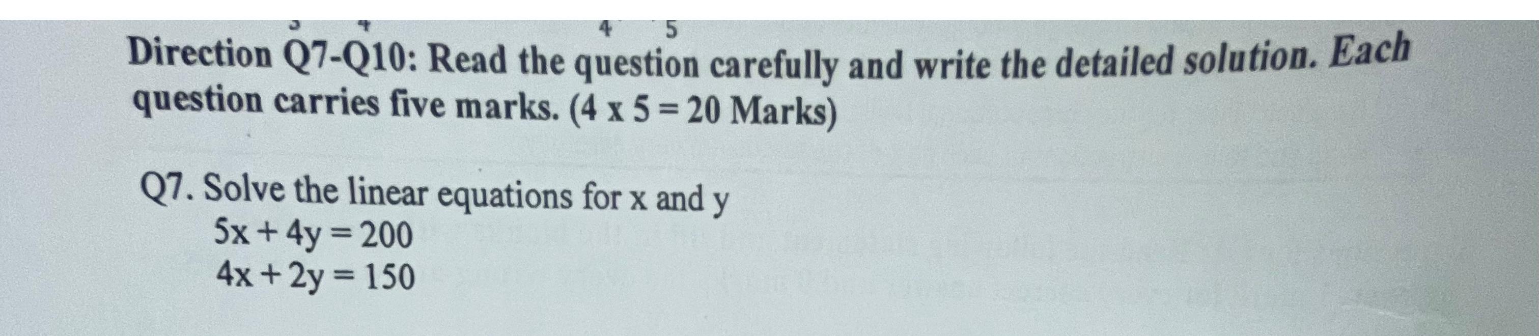 Solved write the detailed solution.Q7. ﻿Solve the linear | Chegg.com