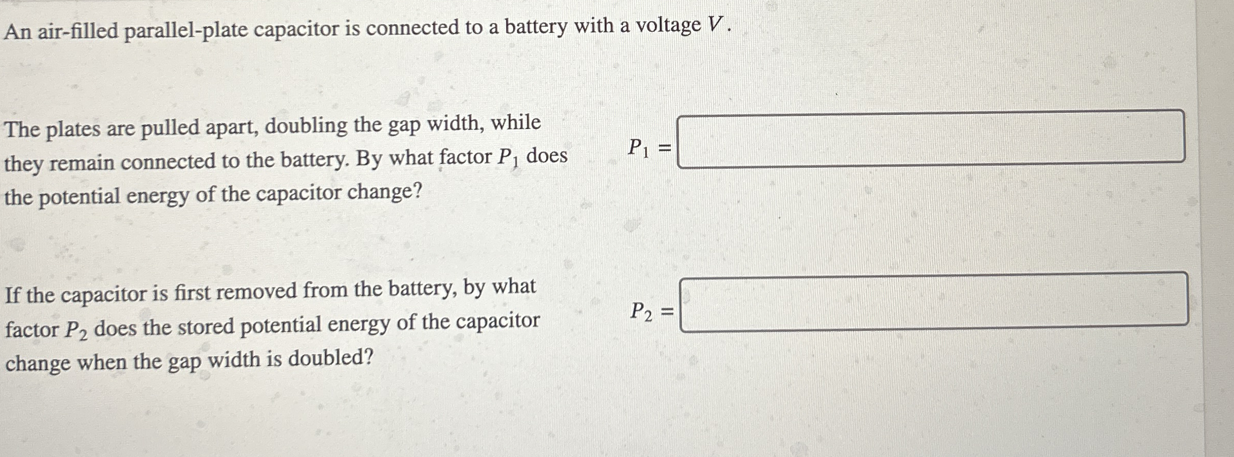 Solved An air-filled parallel-plate capacitor is connected | Chegg.com