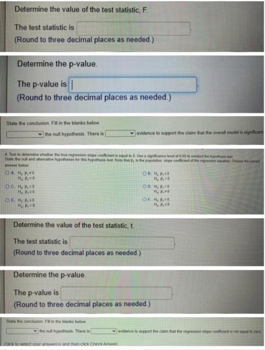 Solved Determine the value of the test statistic, F. The | Chegg.com