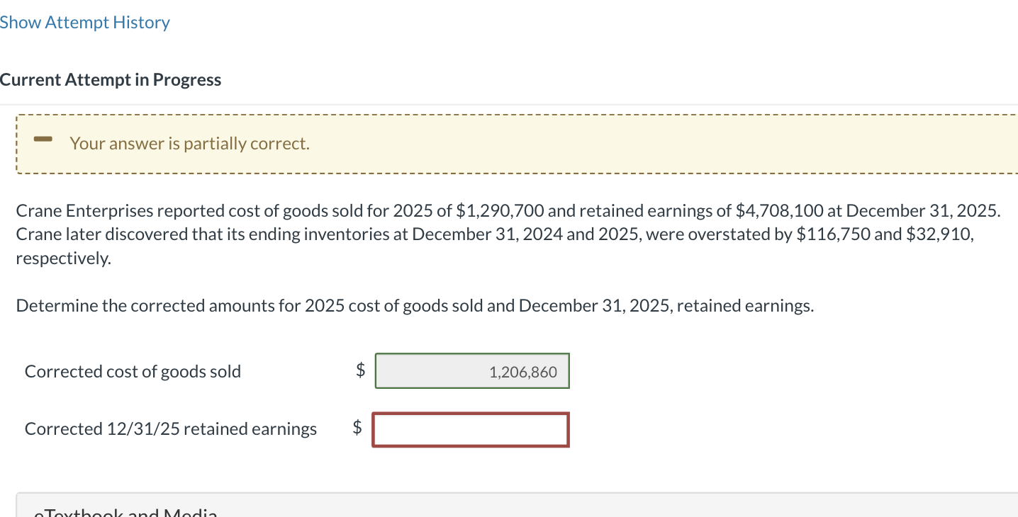 Solved Show Attempt History Current Attempt in Progress Your | Chegg.com