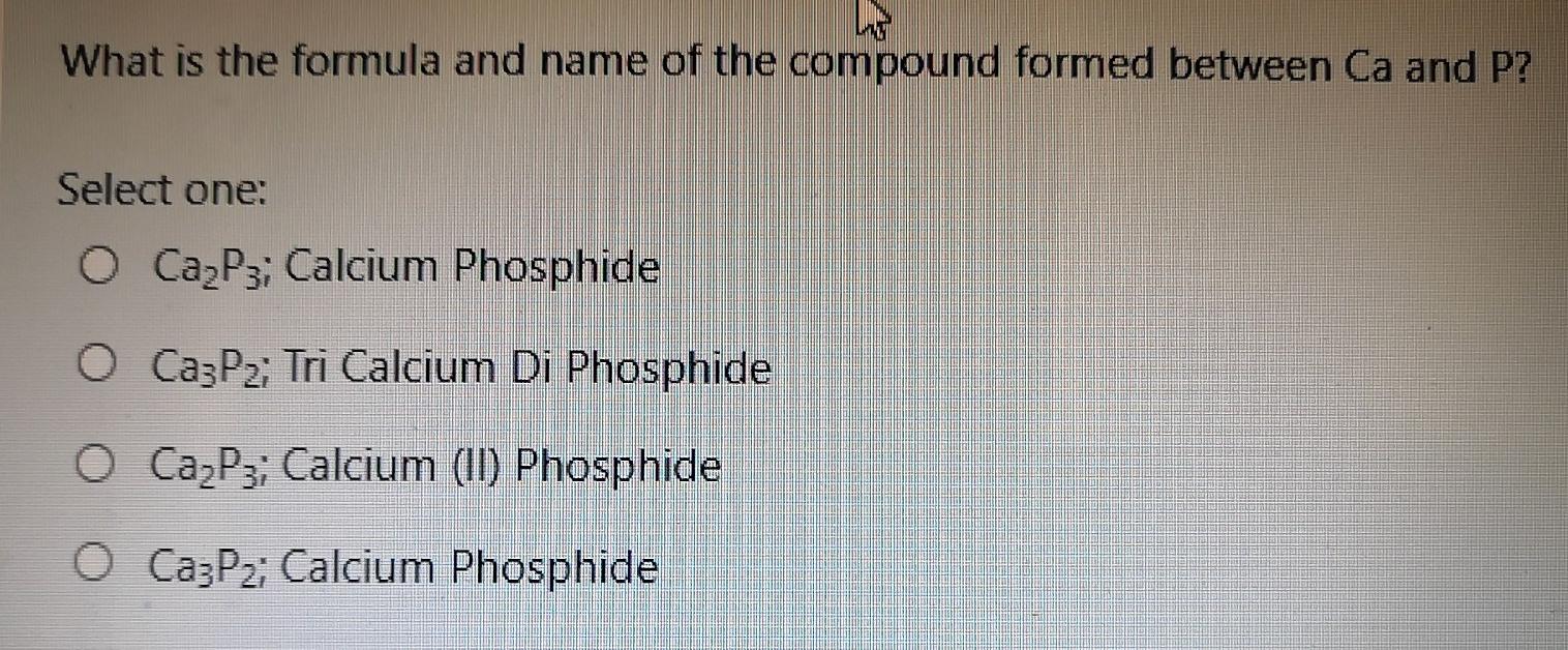 Solved What is the formula and name of the compound formed | Chegg.com