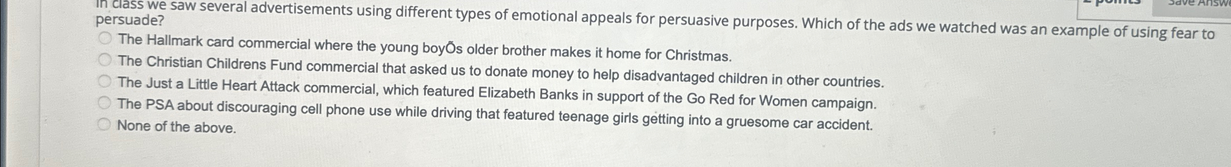 Solved In class we saw several advertisements using | Chegg.com