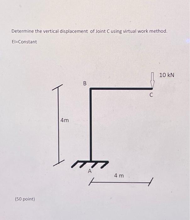 Solved Determine the vertical displacement of Joint C using | Chegg.com