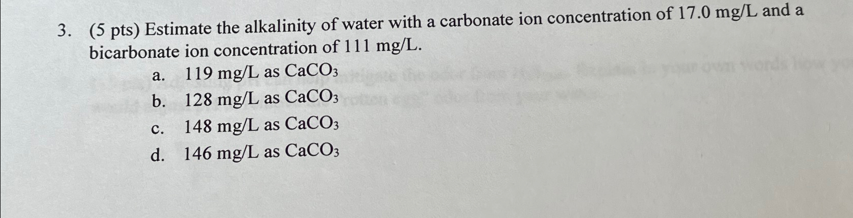 Solved ( 5pts Estimate the alkalinity of water with a | Chegg.com