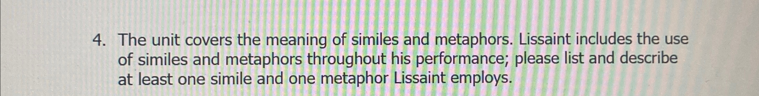 Solved The unit covers the meaning of similes and metaphors. | Chegg.com