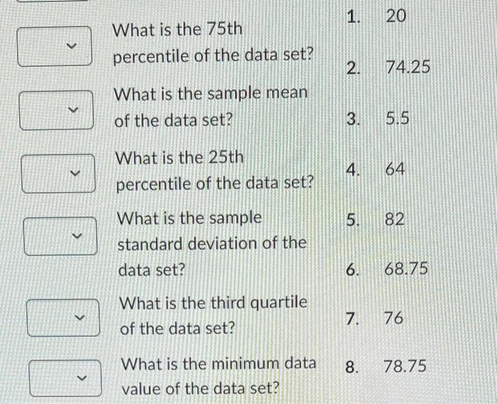 Solved Statistics Exam Score for 20 students What is the | Chegg.com