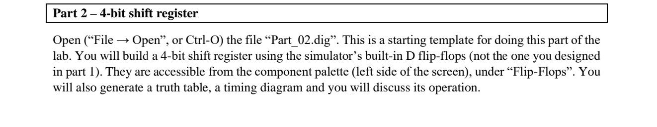 Solved please show truth table along with timing diagram and | Chegg.com