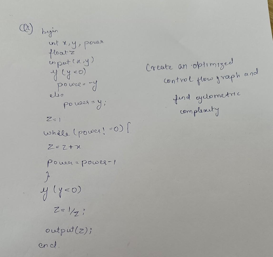 Solved (Qi) begin unt x,y, pourr float z inpot (x,y) y(y