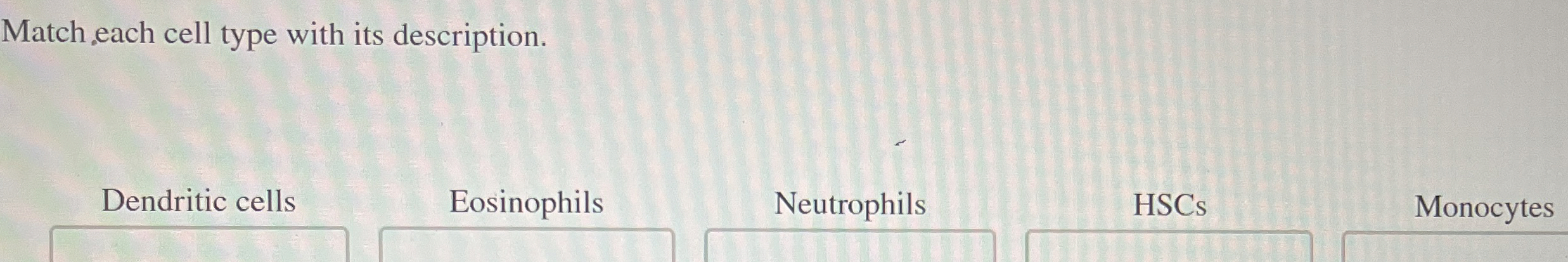 Solved Match each cell type with its description.Dendritic | Chegg.com