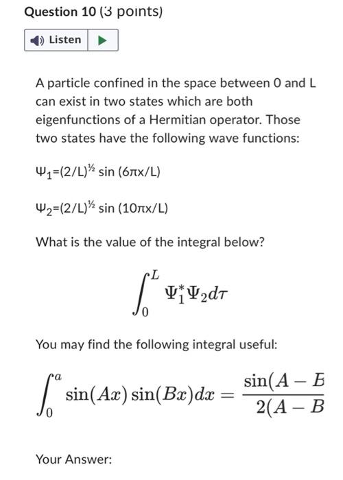 Solved A particle confined in the space between 0 and L can | Chegg.com
