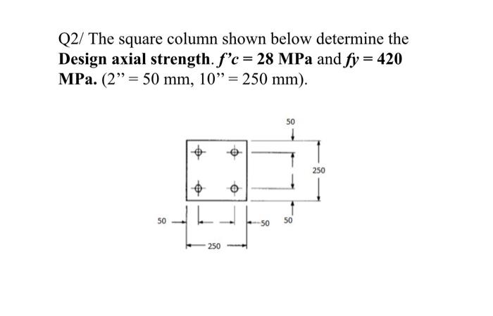 Q2/ The square column shown below determine the | Chegg.com