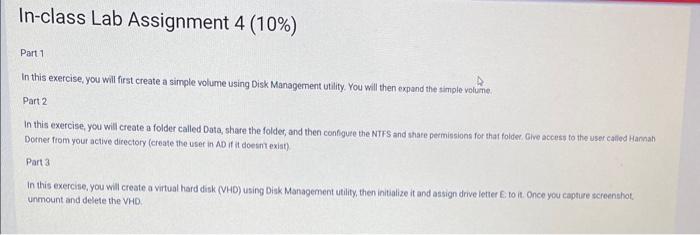 Solved In-class Lab Assignment 4(10%) Part 1 In this | Chegg.com