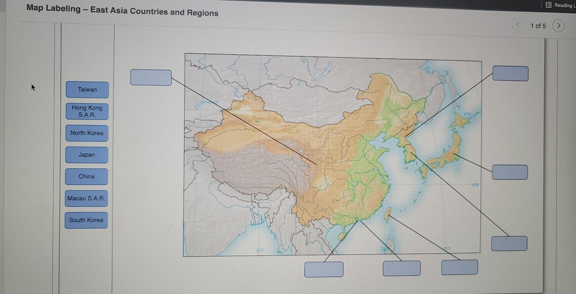 Solved Map Labeling - East Asia Countries and Regions | Chegg.com