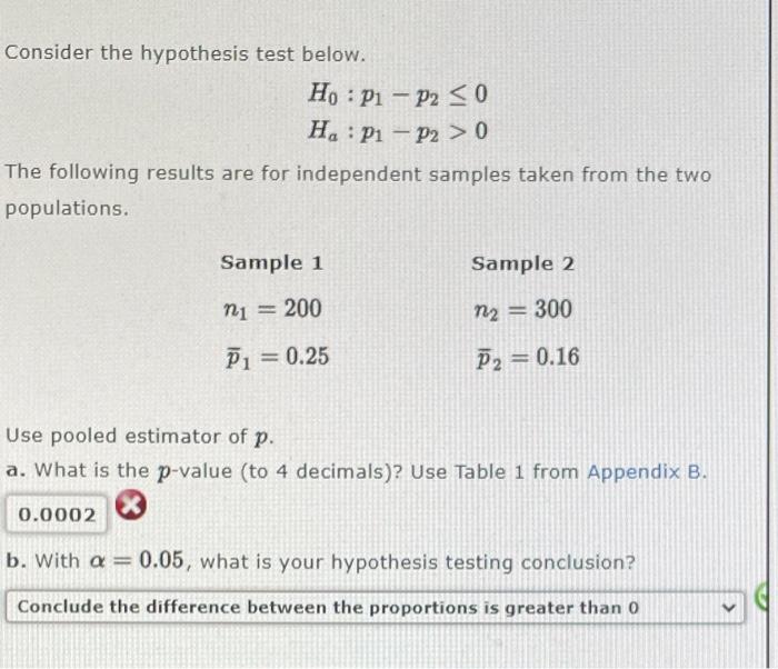 Solved Consider the hypothesis test below. | Chegg.com