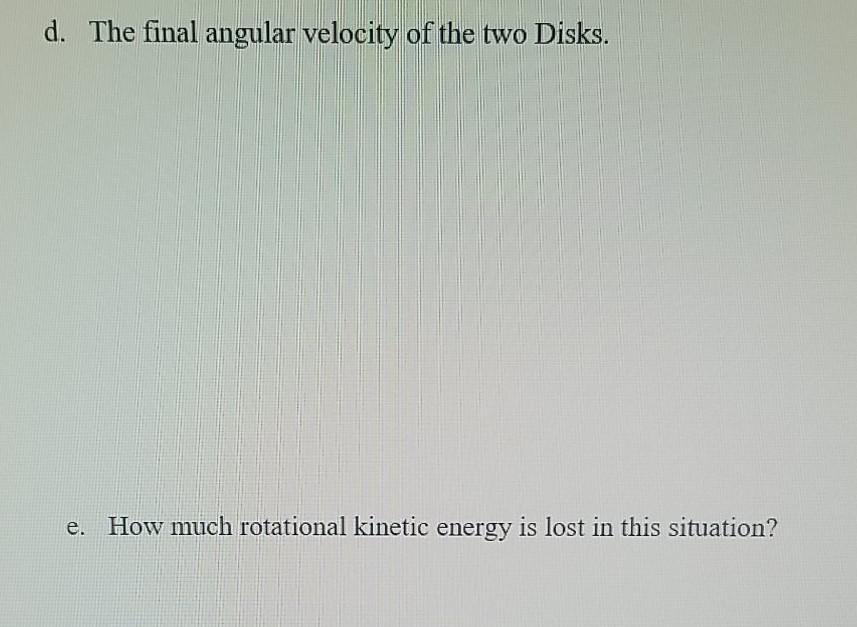 Solved Two Disks Are Rotating About The Same Axis Disk A 4752