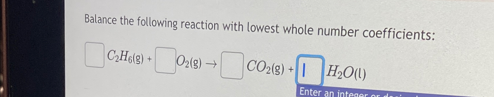 Solved Balance the following reaction with lowest whole | Chegg.com