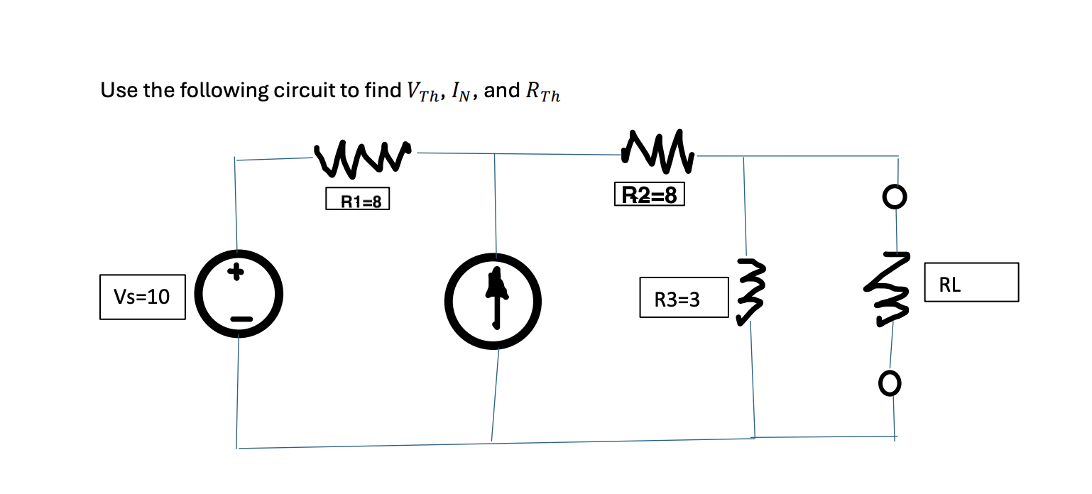 Solved Use the following circuit to find VTh,IN, ﻿and RTh | Chegg.com