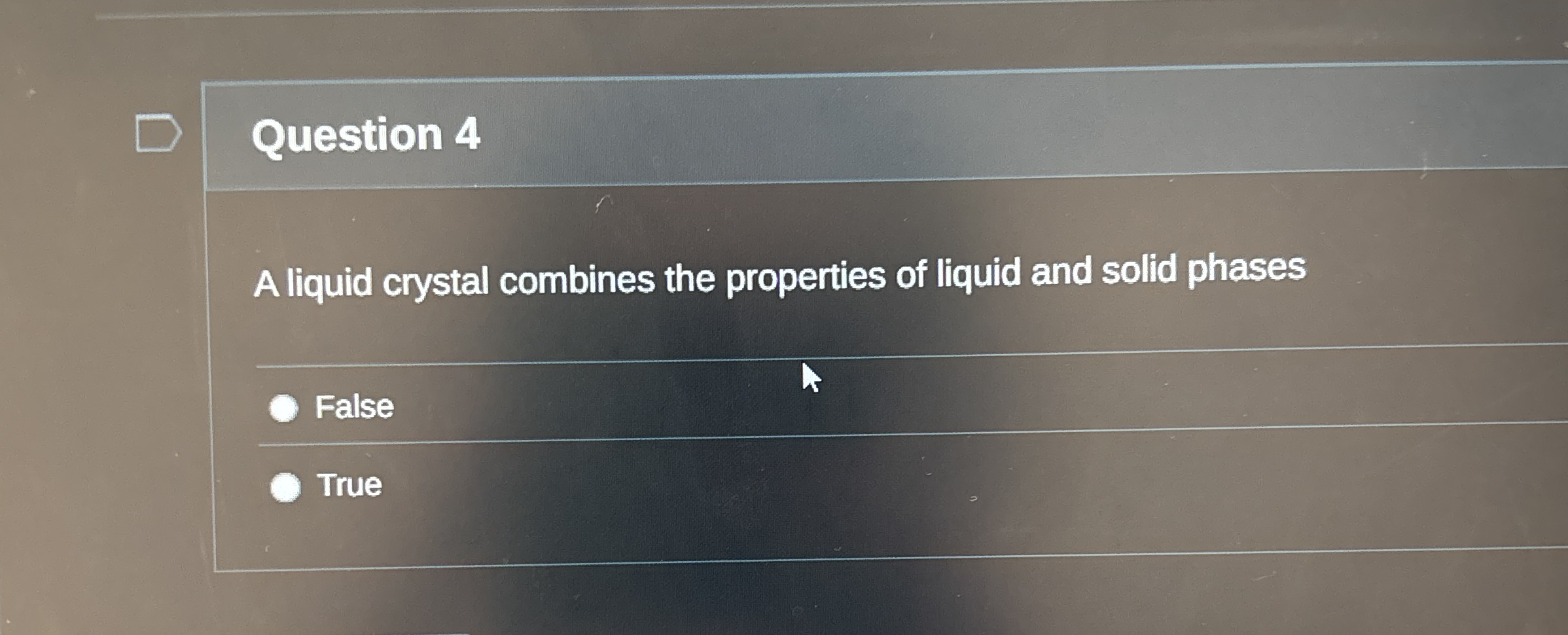 Solved Question 4A liquid crystal combines the properties of | Chegg.com