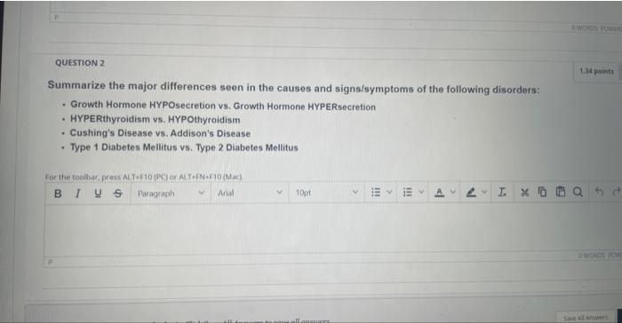 Solved Summarize the major differences seen in the causes | Chegg.com