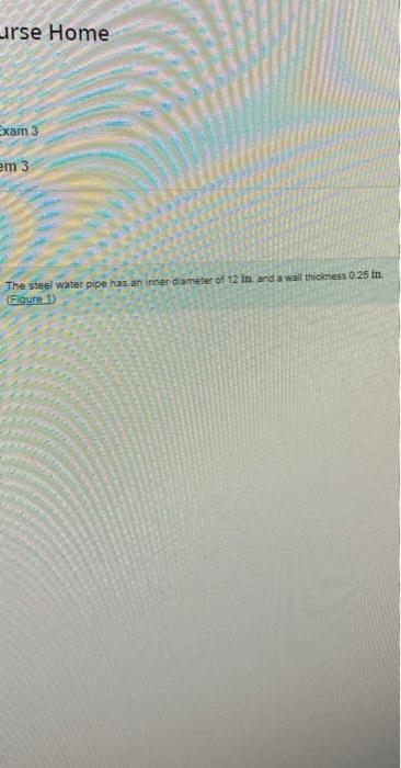 urse Home xam3 em 3 The steel water pipe has an inner | Chegg.com