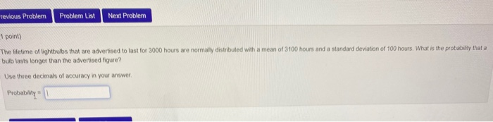 Solved revious Problem Problem List Next Problem 1 point) | Chegg.com