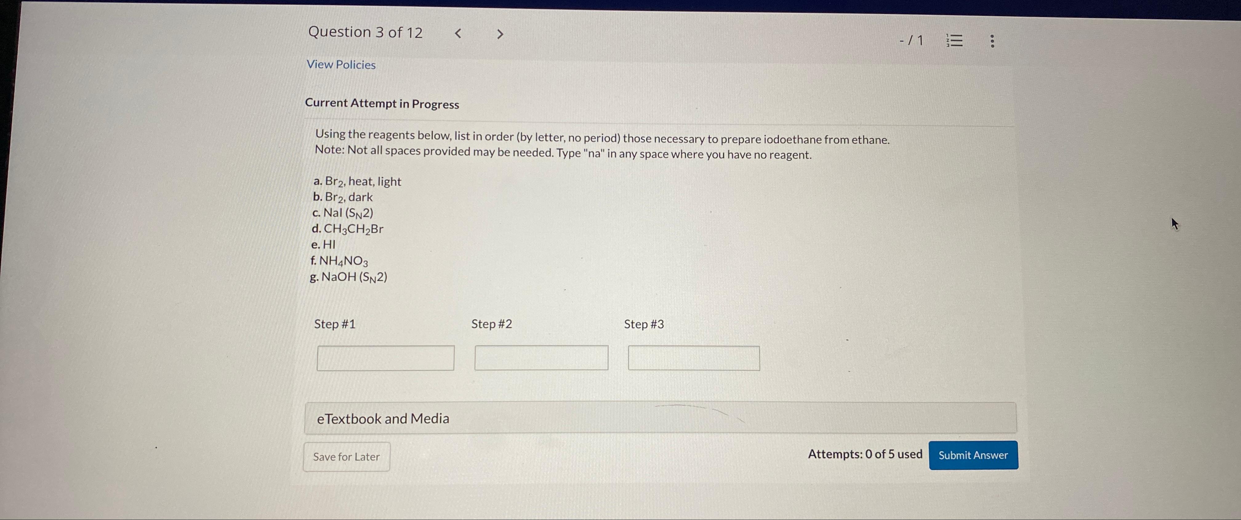 Solved Question 3 ﻿of 12-11vdotsvdots-=View PoliciesCurrent | Chegg.com