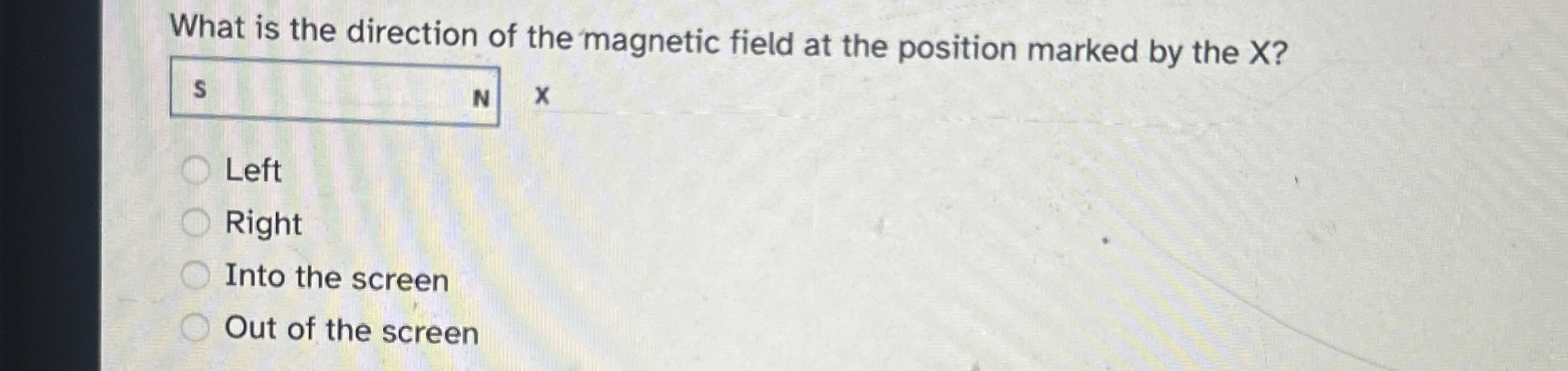 Solved What is the direction of the magnetic field at the | Chegg.com