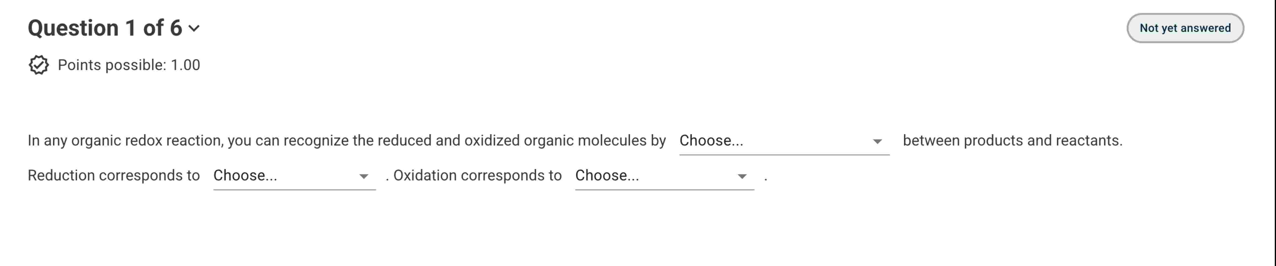 Solved Question 1 ﻿of \( 6 \vee \)Points possible: 1.00In | Chegg.com