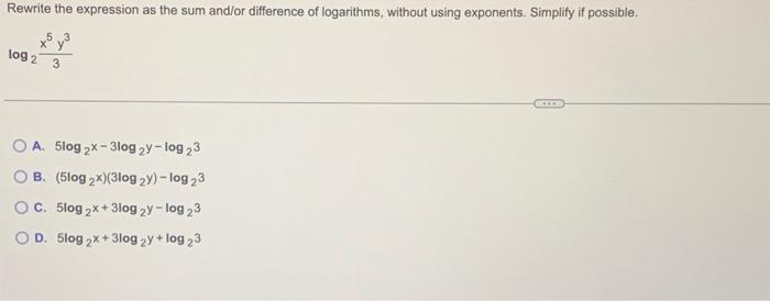 Solved Rewrite the expression as the sum and/or difference | Chegg.com