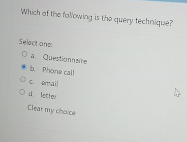 Solved Which of the following is the query technique?Select | Chegg.com