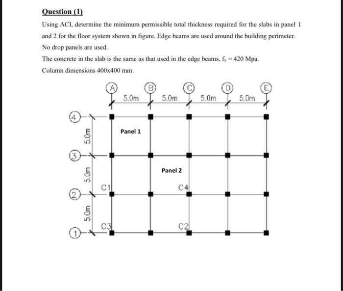 Solved Question (1) Using ACI, determine the minimum | Chegg.com