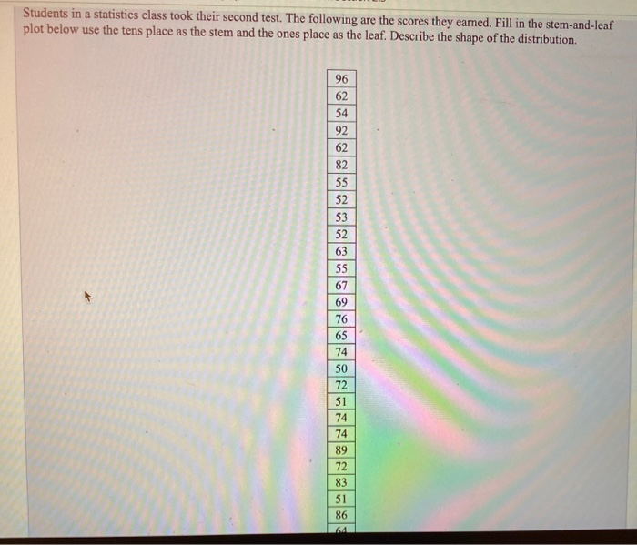 Solved Students In A Statistics Class Took Their Second Chegg solved-students-in-a-statistics-class-took-their-second-chegg