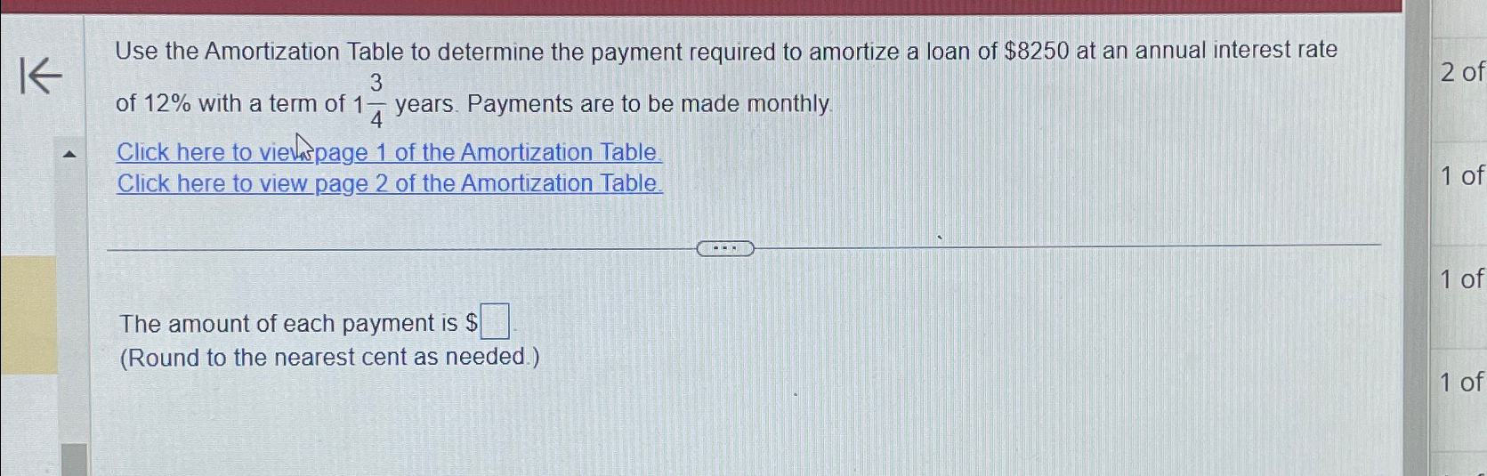 Solved Use the Amortization Table to determine the payment | Chegg.com