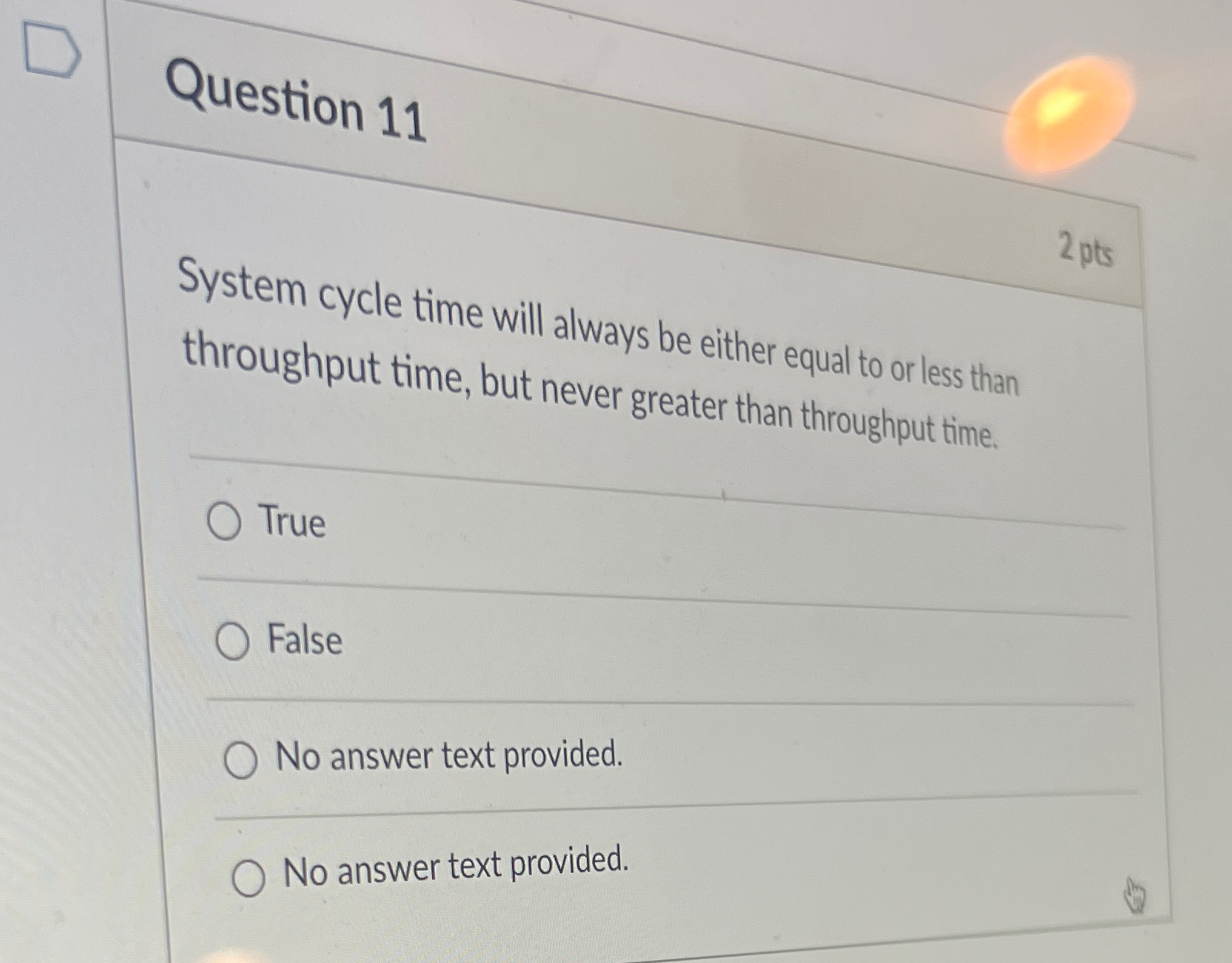 Solved Question 112ptsSystem cycle time will always be | Chegg.com