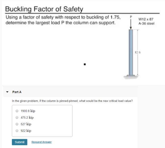 Solved In the given problem, if the column is pinned-pinned, | Chegg.com Solved In the given problem, if the column is pinned-pinned, | Chegg.com
