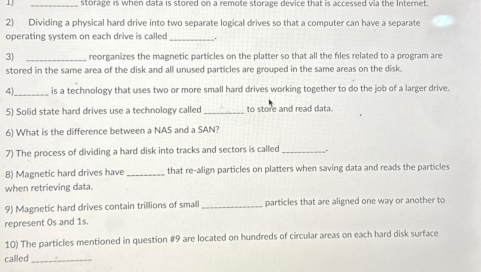 Solved storage is when data is stored on a remote storage | Chegg.com