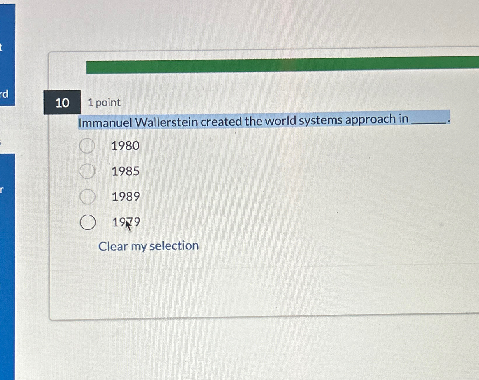 Solved 101 ﻿pointImmanuel Wallerstein created the world | Chegg.com