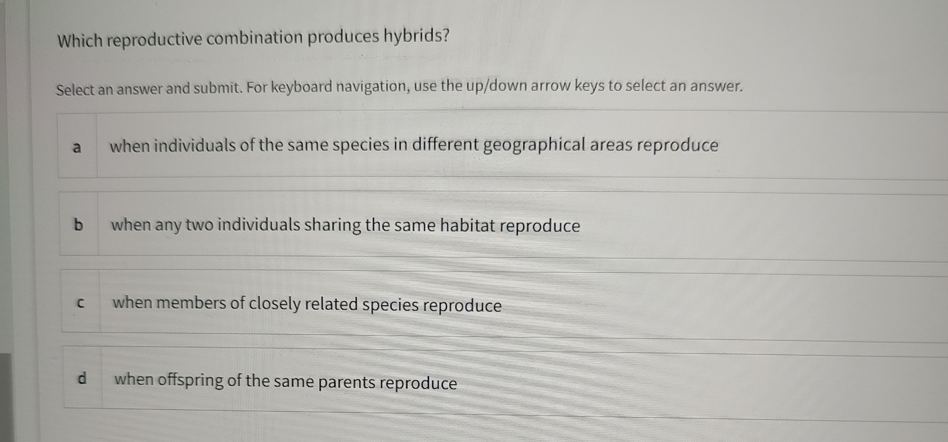 Solved Which reproductive combination produces | Chegg.com